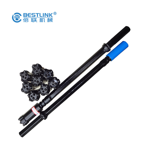 Round Shaped Hardened Drill Rod , Threaded Steel Drill Rod Customized ...